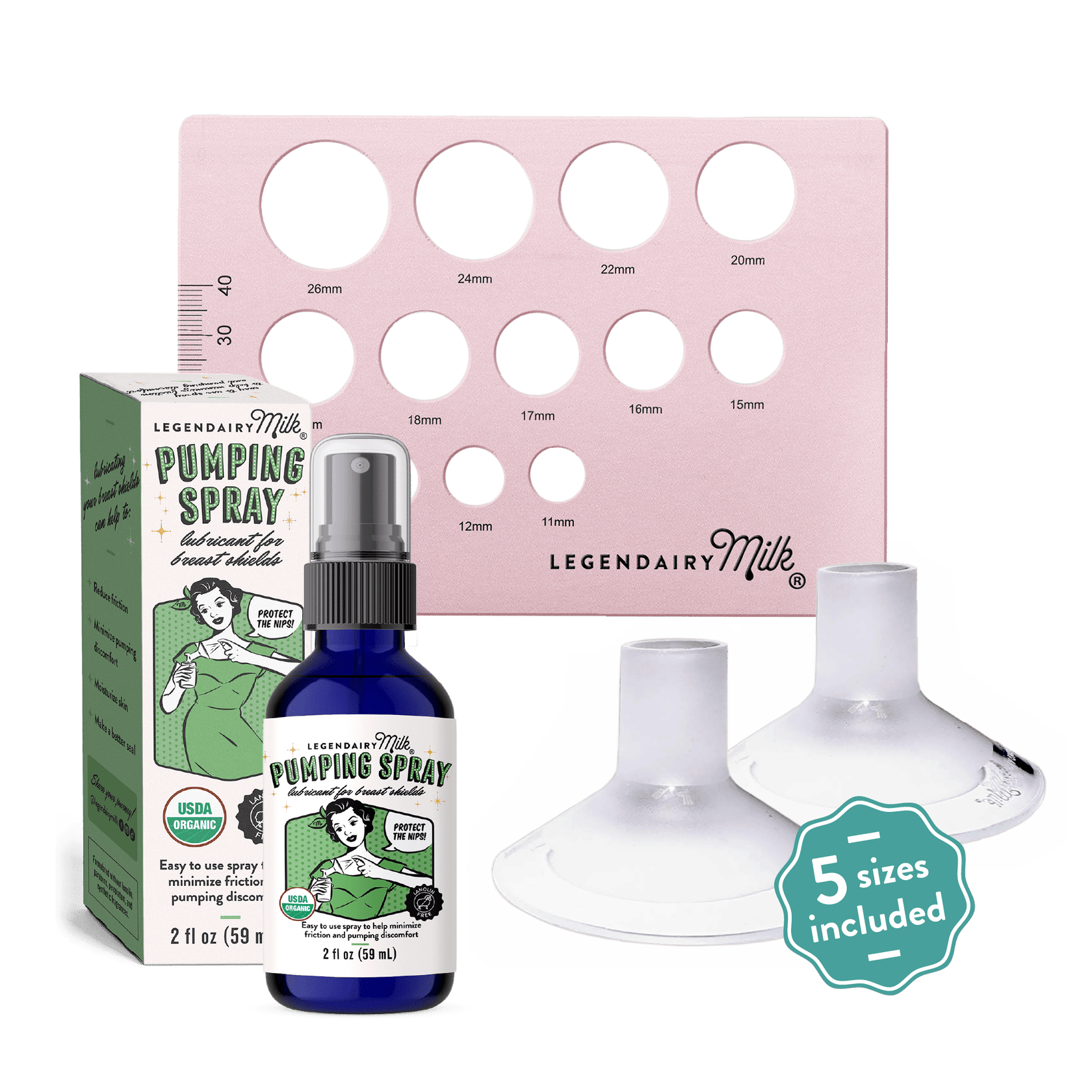 Flange Sizing Kit | Silicone Inserts | Nipple Ruler | Pumping Spray ...