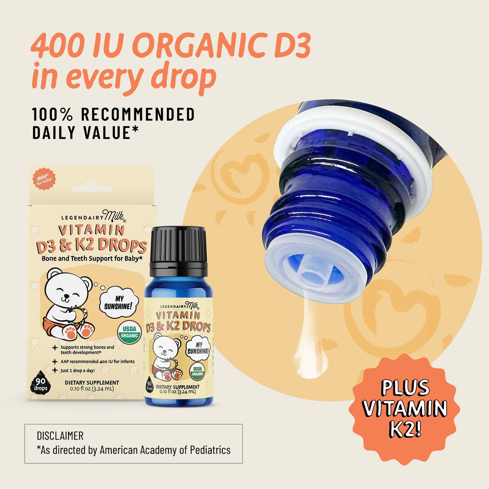Newborn Essentials Pack | Probiotic D3K2 Drops | Legendairy Milk