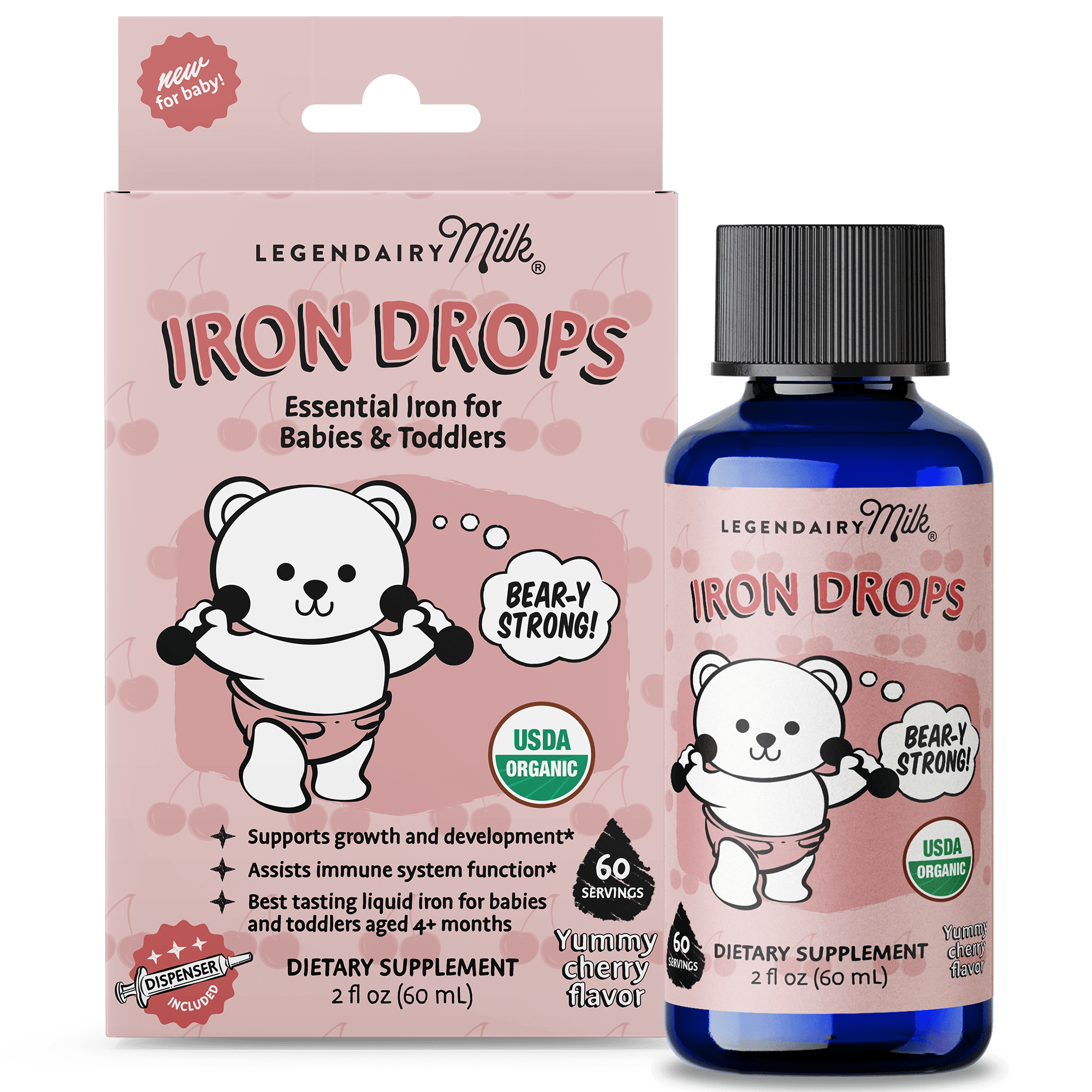 Organic Iron Drops | Liquid Iron Supplement for Babies Toddlers Kids ...