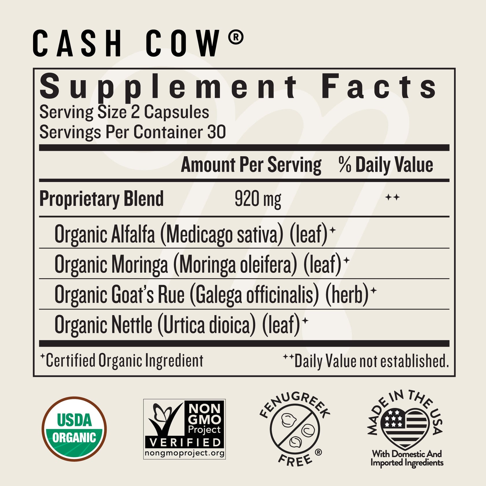 Cash Cow | Breast Milk Supplement for Milk Production & Nutrition ...